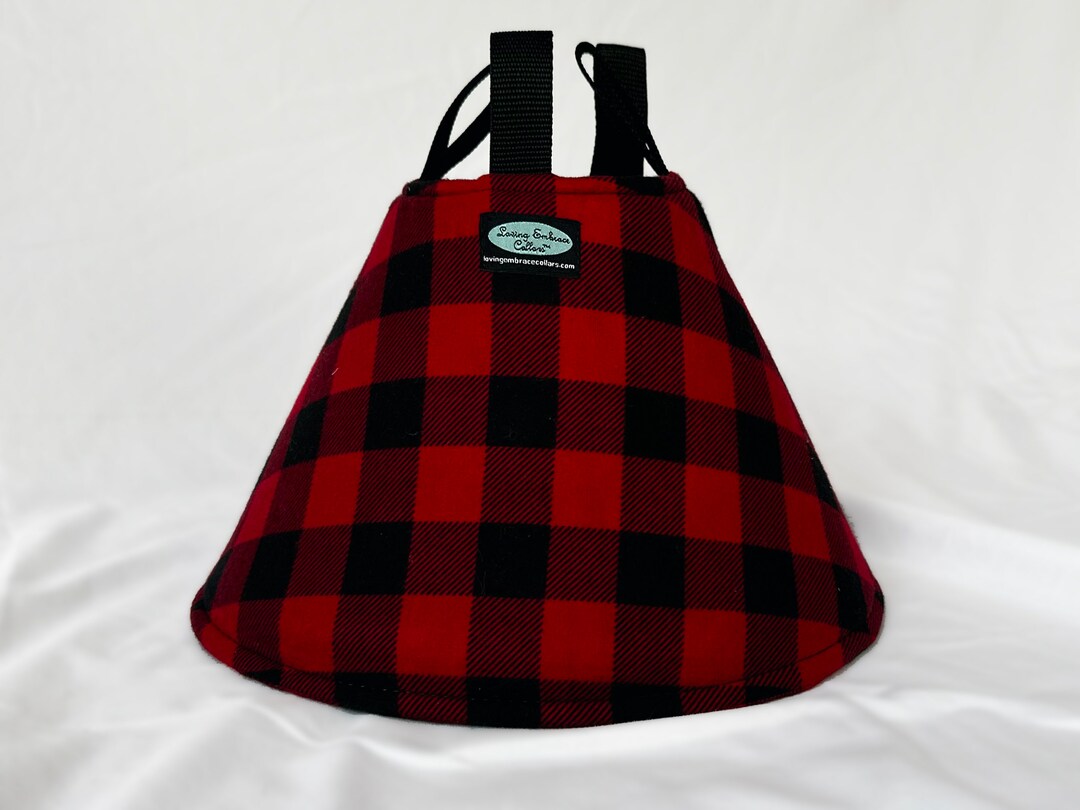 Fabric Dog Cone, Buffalo Plaid, Comfortable Soft Medical Cone for Dogs ...