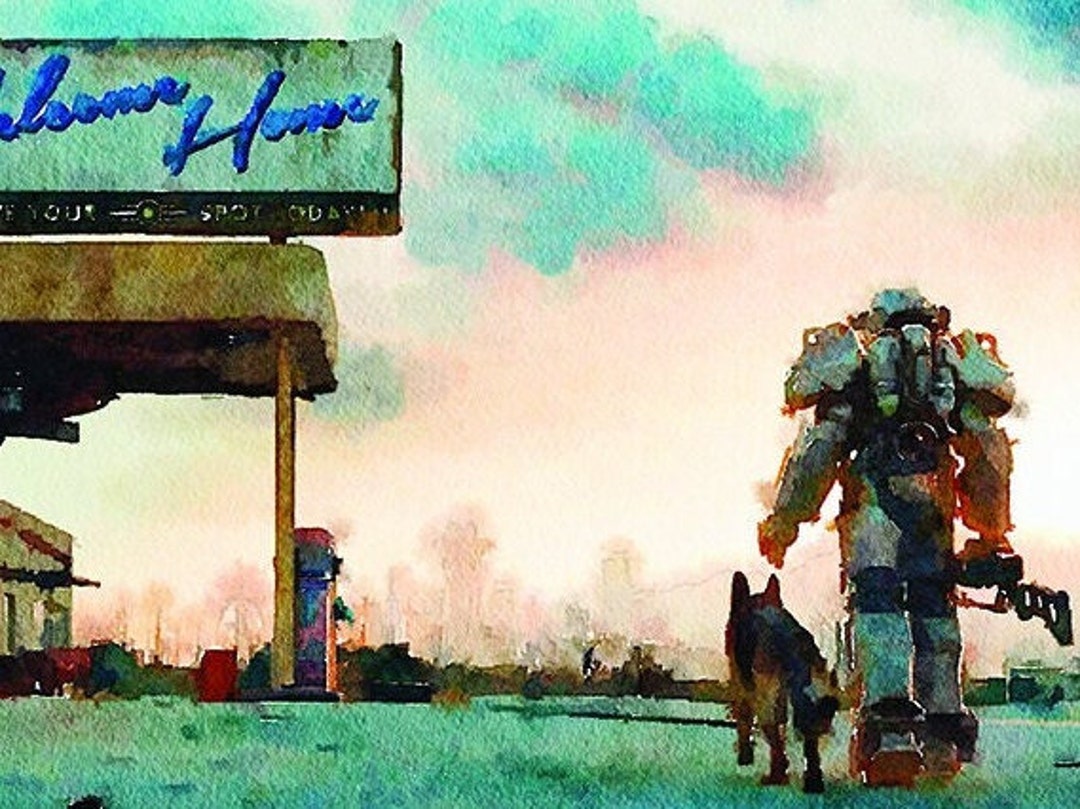 Fallout Game Art, Digital Poster , Watercolor Poster, Walle Art, Video ...