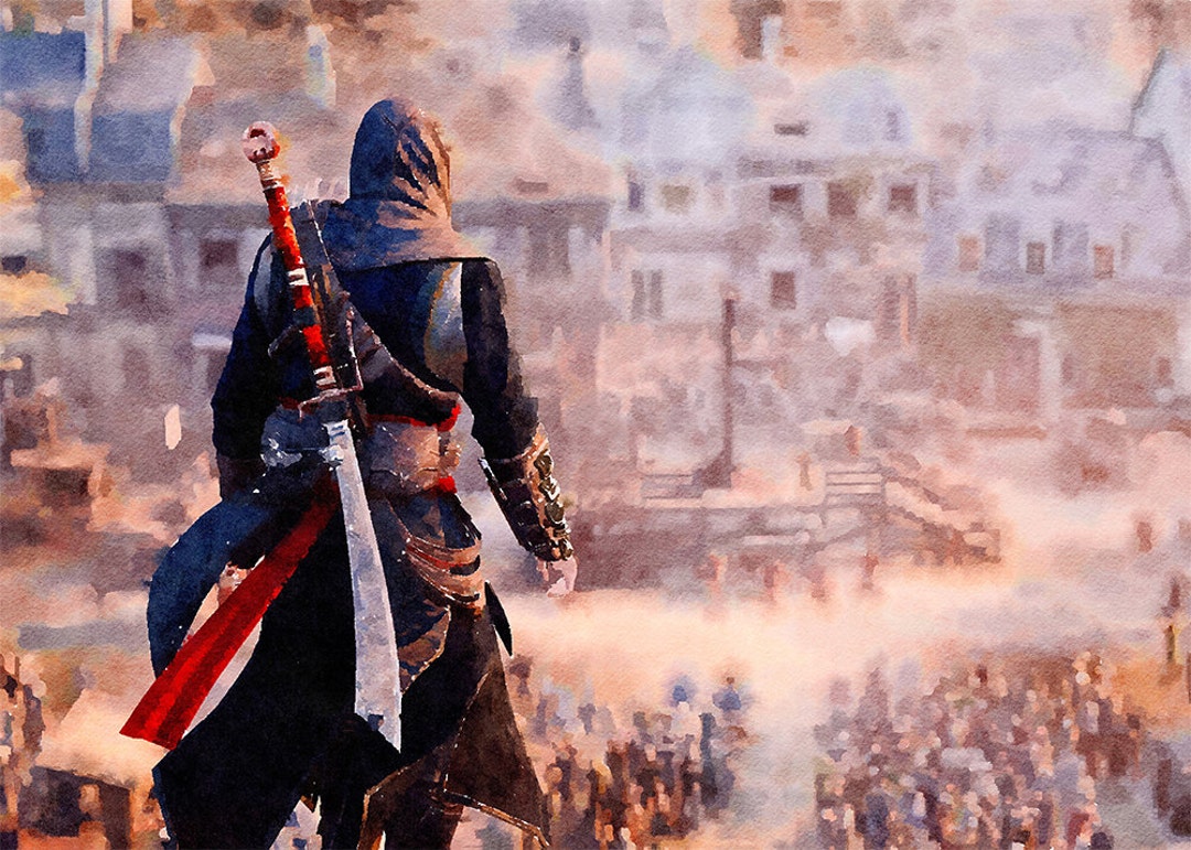 Assassin Game Art, Digital Poster , Watercolor Poster, Walle Art, Video ...