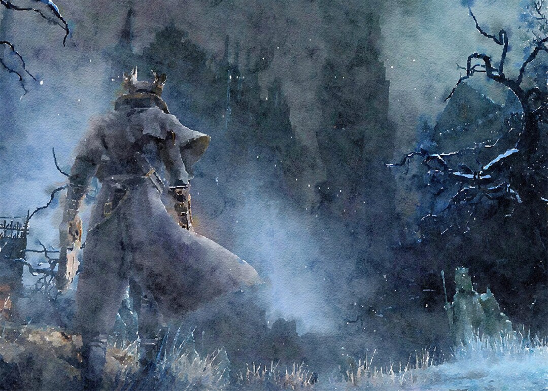 Bloodborne Game Art, Digital Poster , Watercolor Poster, Video Game ...