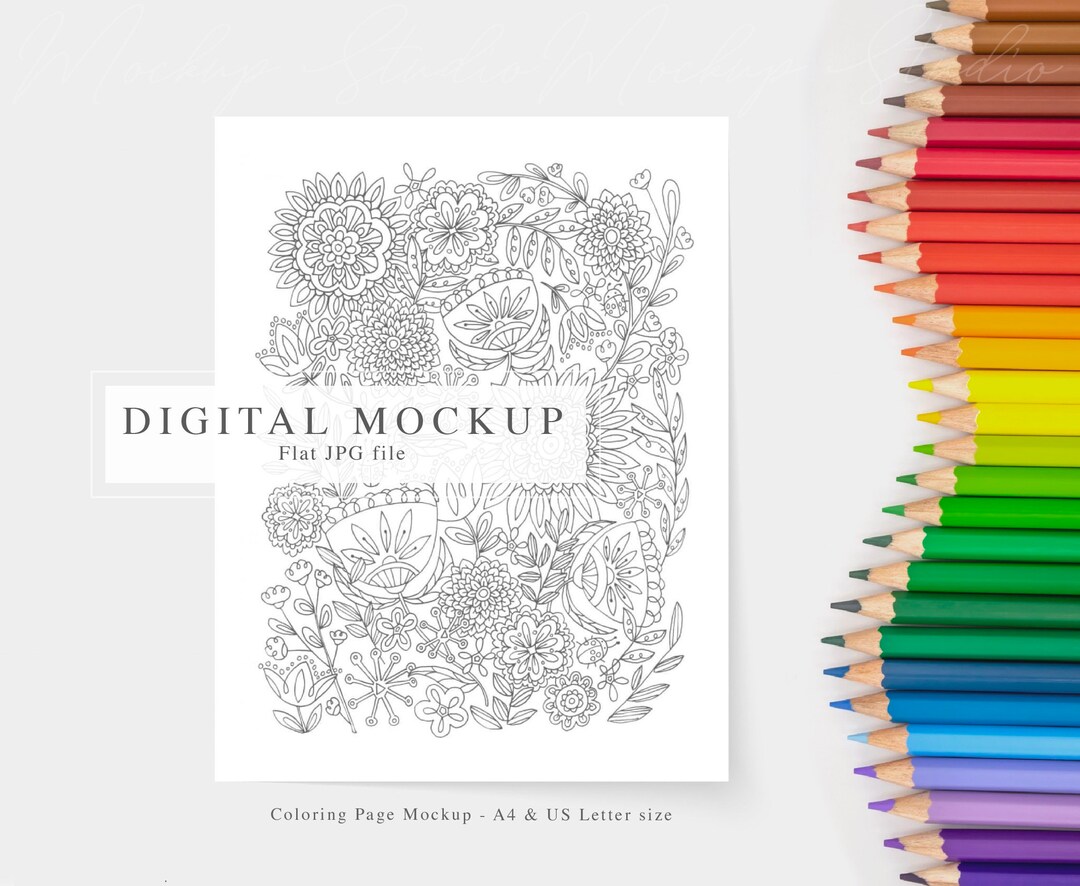 Kids Worksheet Mock-up, Coloring Page Mock-up, Kids Page, A4 and US ...