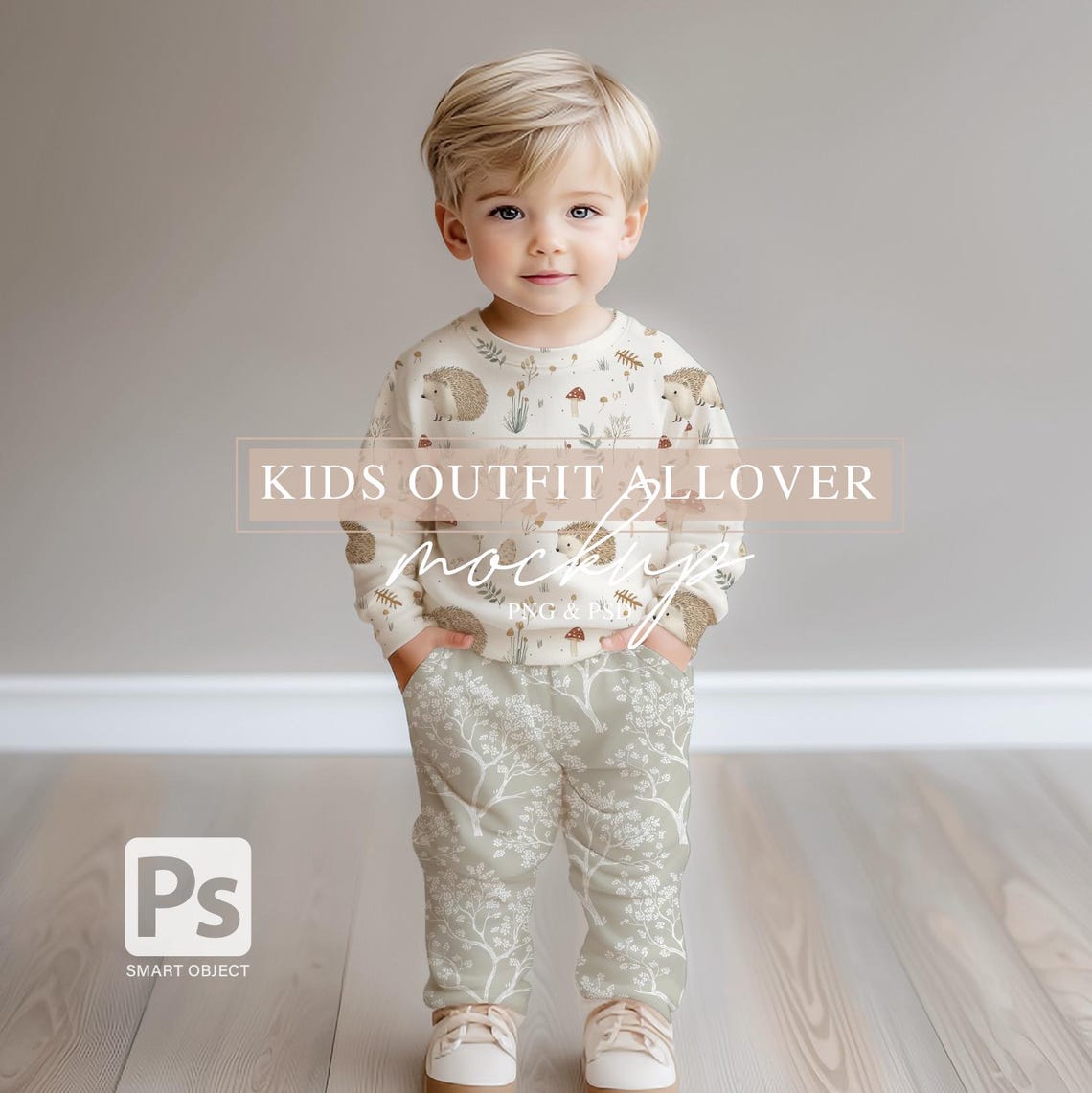 Kids Outfit Allover Mockup, PSD Digital Template - Etsy