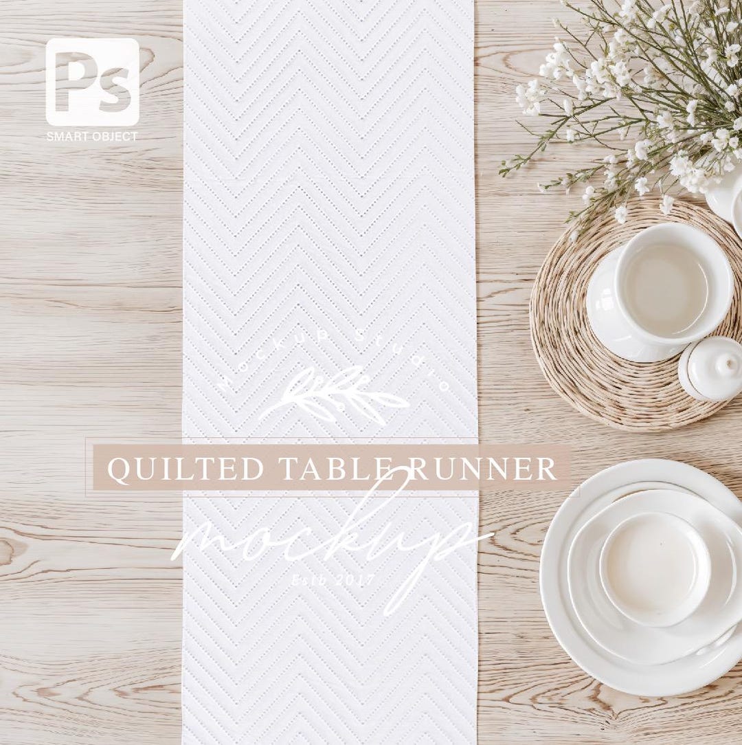 Quilted Table Runner Mockup: Digital Table Decor Template (PSD) - Etsy