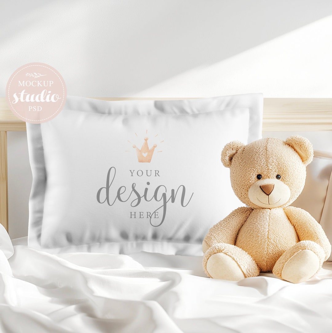 Pillow Sham PSD Mockup, Standard Size Microfiber Sham, PSD Smart Object ...