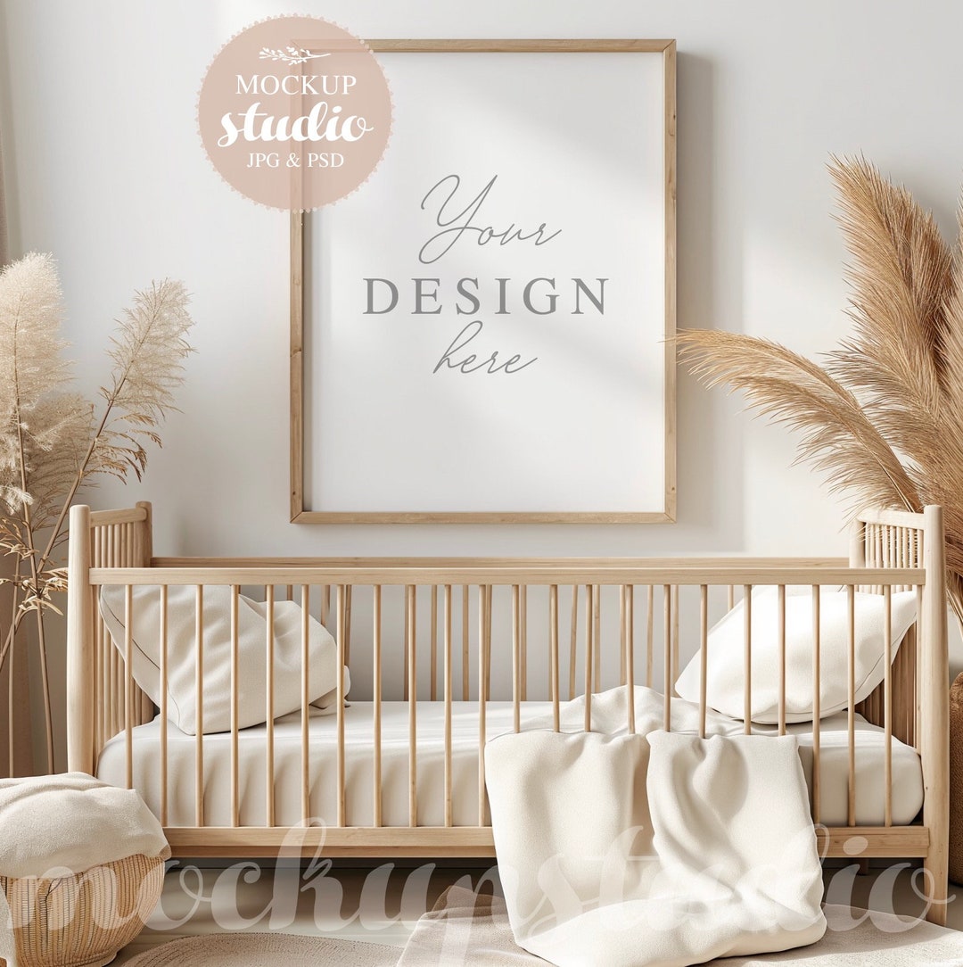 Boho Frame Kids Room MOCKUP, Psd Smart Object Nursery Frame Mockup ...