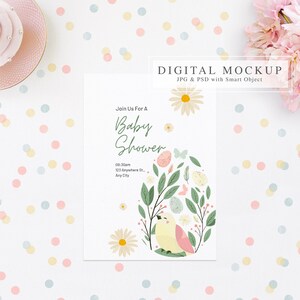 Party Invite Mock Up, 5x7 Card Mock Up, Greeting Card Mockup, Party ...