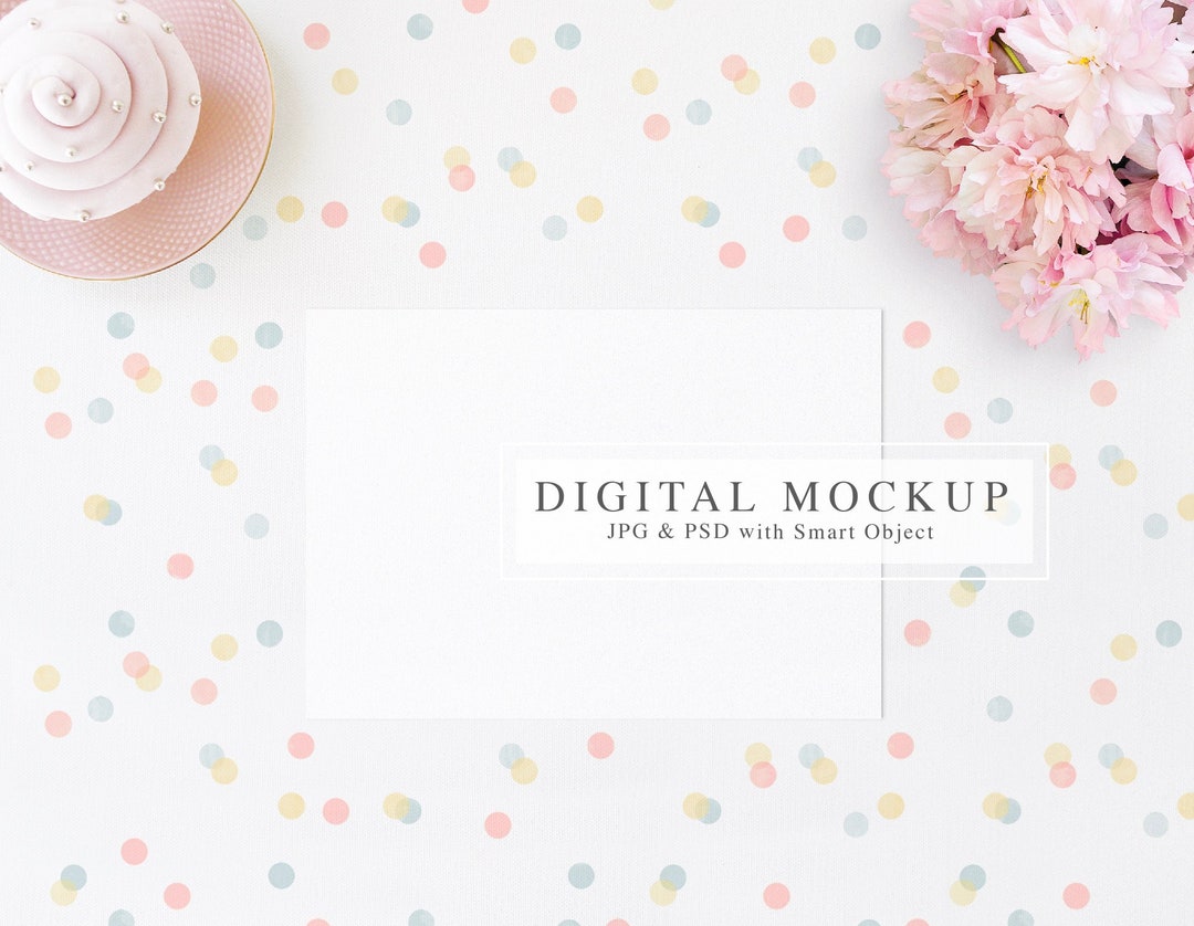 Bday Party Invite Mock Up, 5x7 Card Mock Up, Greeting Card Mockup ...