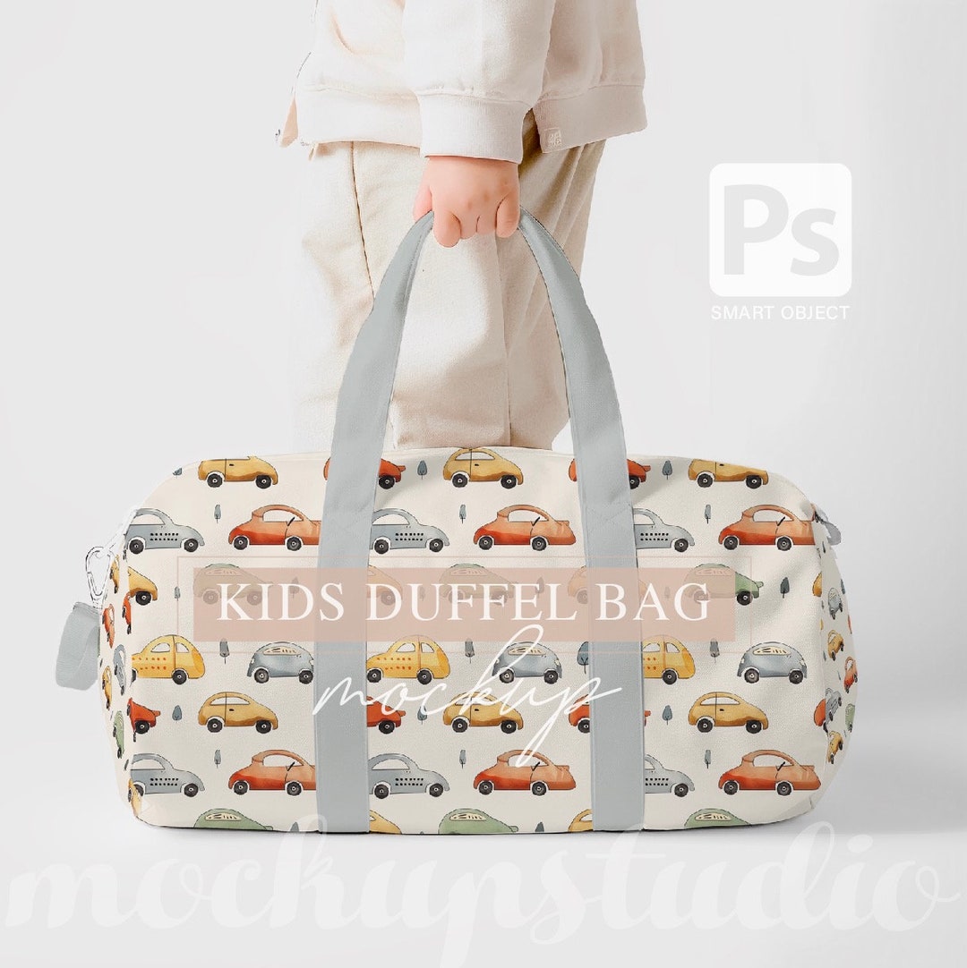 Customizable Kids Duffel Bag MOCKUP, Duffel PSD All-over Print, Travel ...