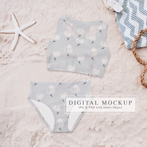 Kids White Two-piece Swimwear Mockup, Digital Download, Children's ...