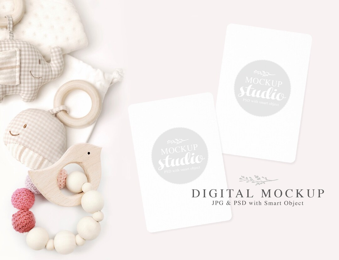 Milestone Card Mockup, PSD Smart Object Cards Mockup, Baby Mockup ...
