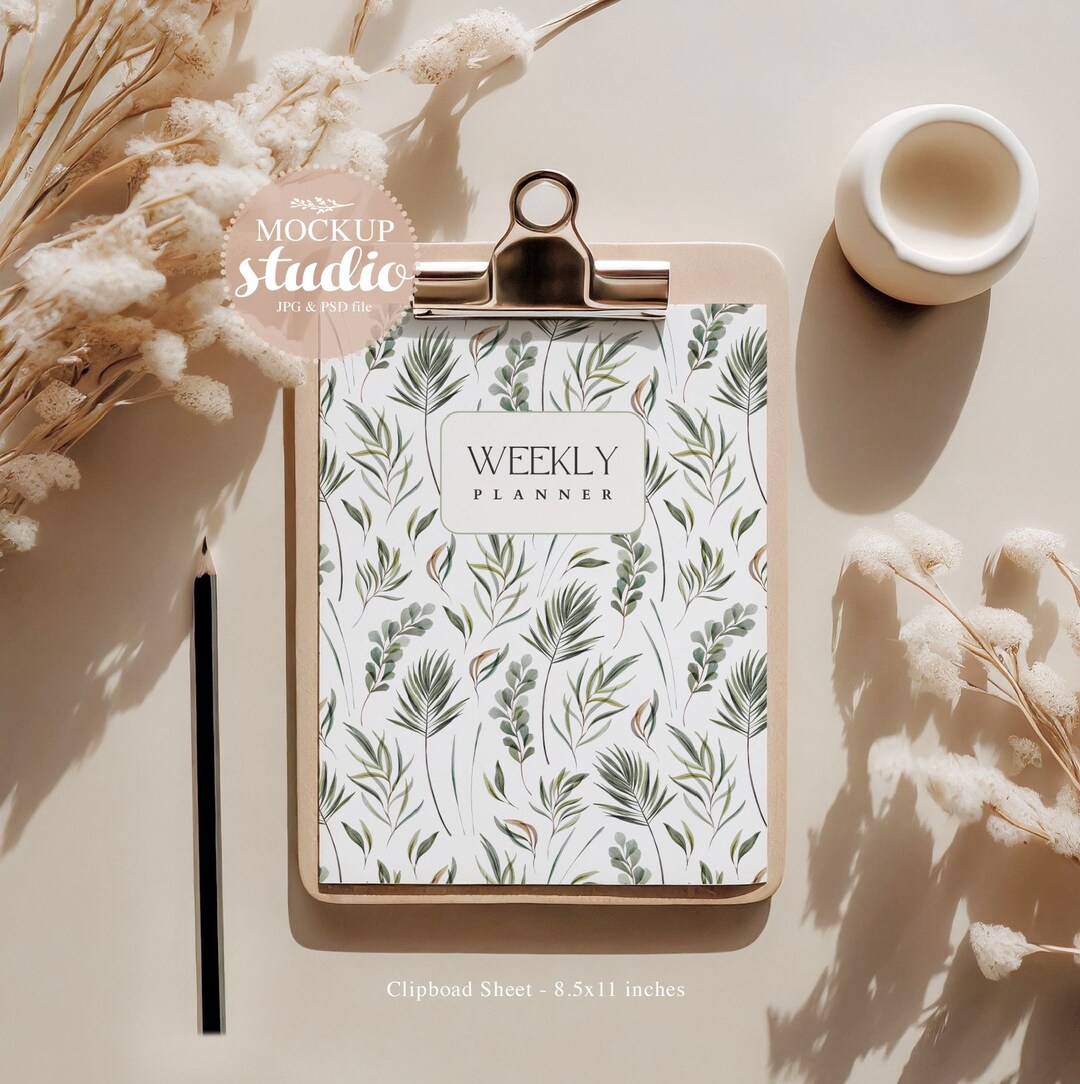 Boho Clipboard Notepad Mockup, Styled Mockup Photography Clipboard, 8 ...