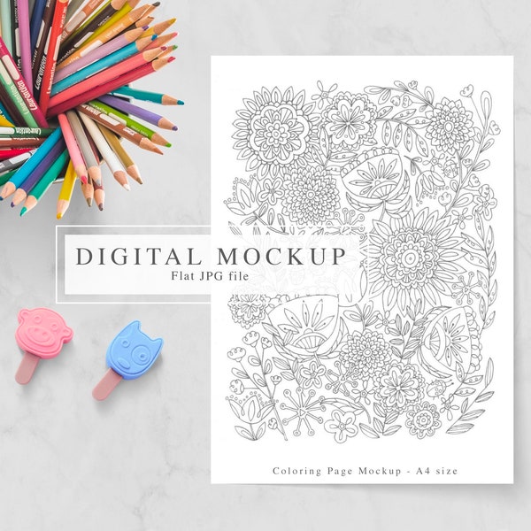 Coloring Page Mockup - Etsy Australia