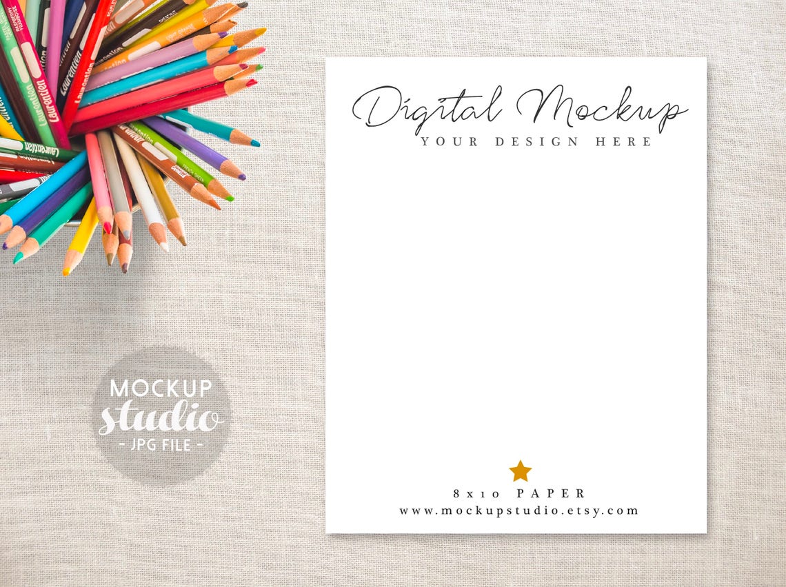 8x10 Art Print Mockup Crayons Desk Mockup Styled Photography | Etsy