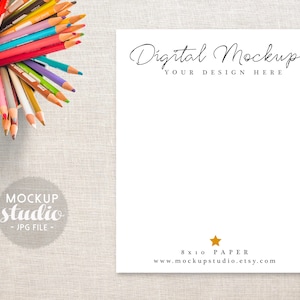 8x10 Art Print Mockup Crayons Desk Mockup Styled Photography - Etsy