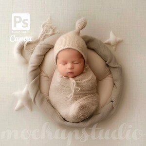 Boho Newborn Photo Backdrop, Neutral Earth Tones Baby Photoshoot ...