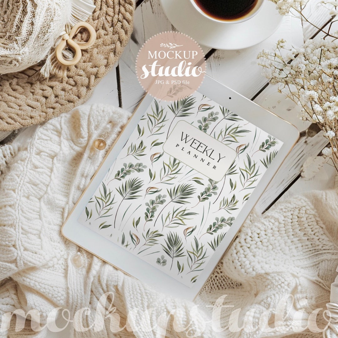MOCKUP for Digital Planner, PSD Clear iPad Mockup for Digital Marketing ...