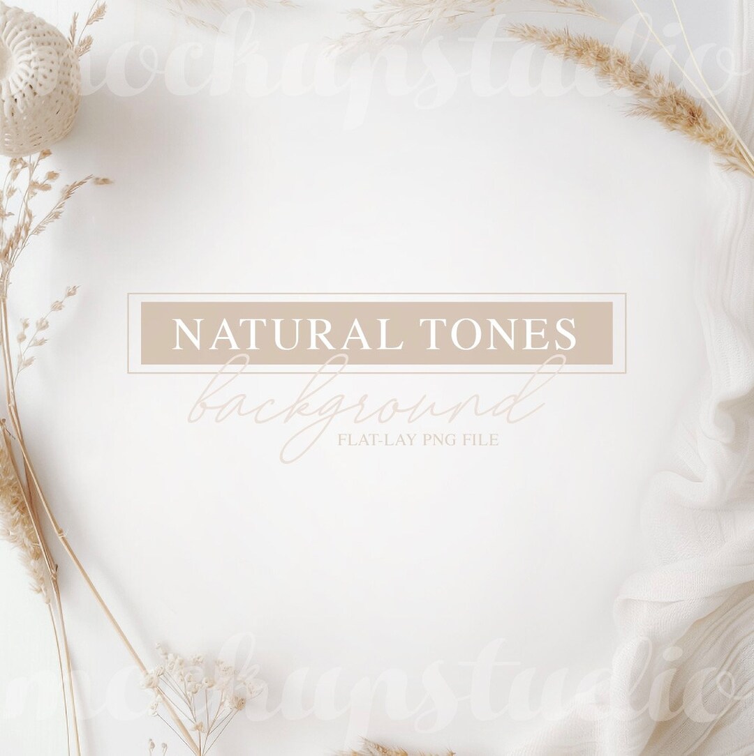 Boho Natural Tones Background, Minimalist Flat-lay (PNG Digital ...