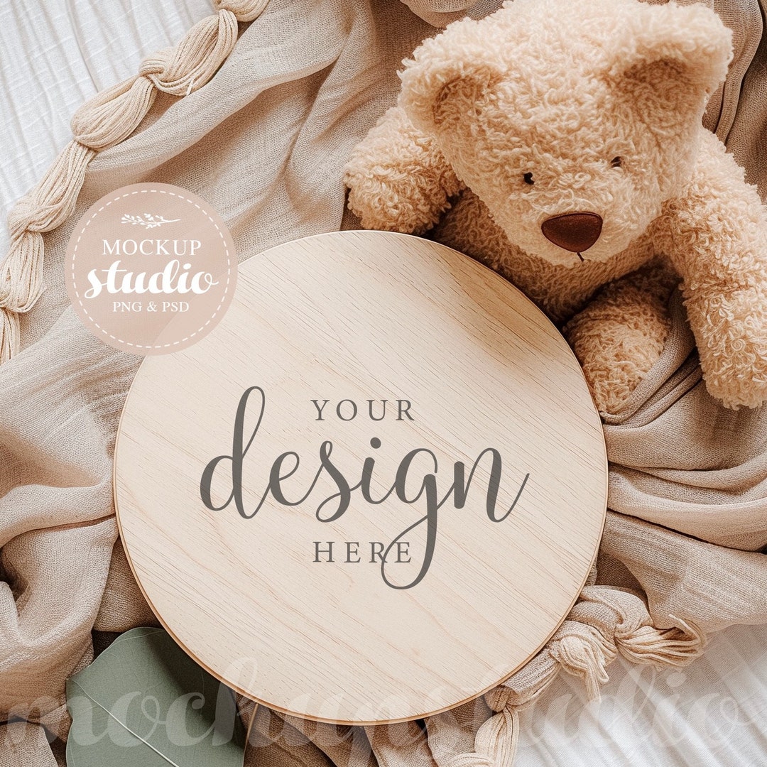 Baby Milestone Sign Mockup: Round Wooden Photo Prop (PSD) - Etsy