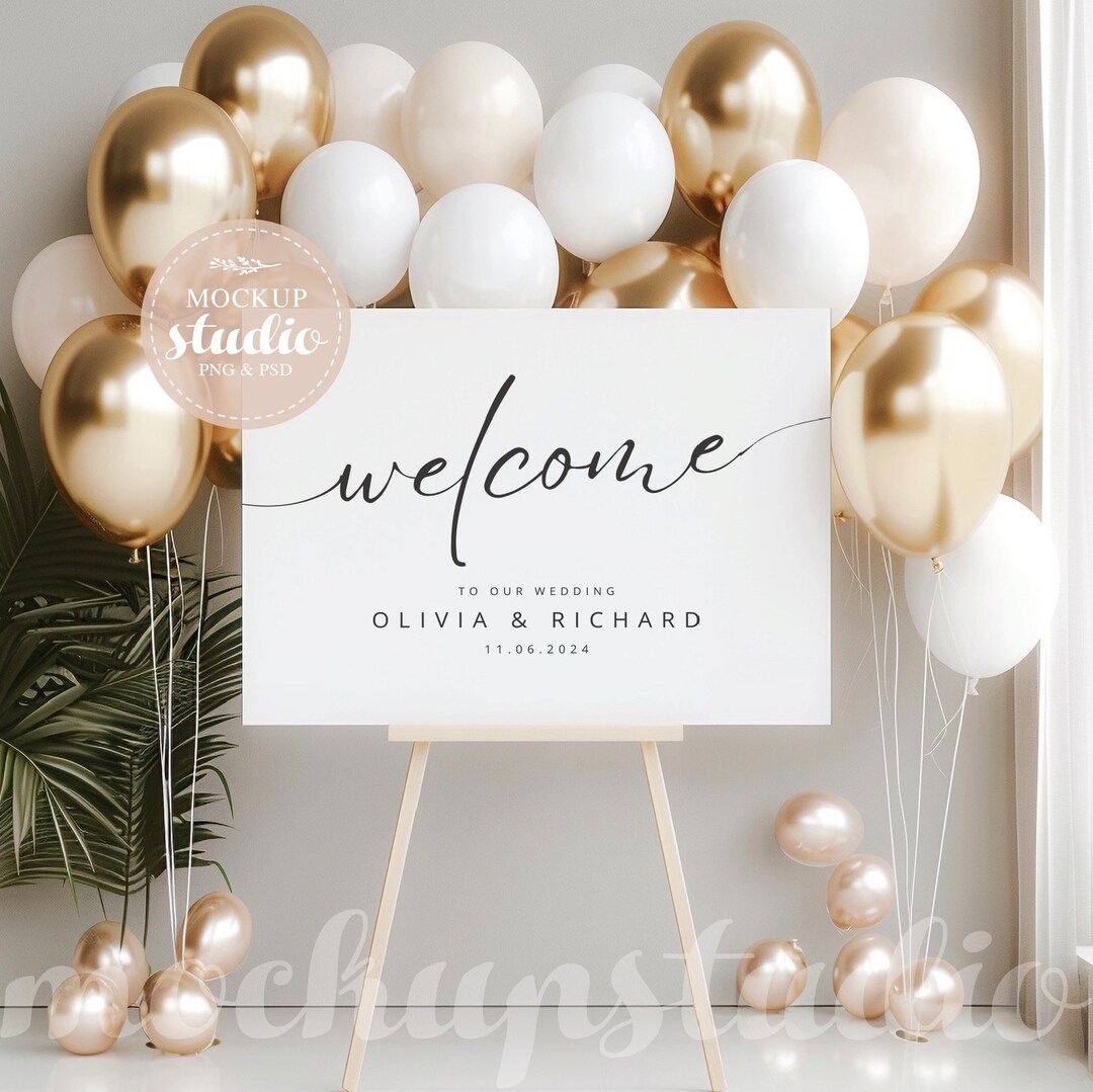 Elegant Welcome Sign Mockup, Digital Download, 3:4 Ratio PSD Frame ...
