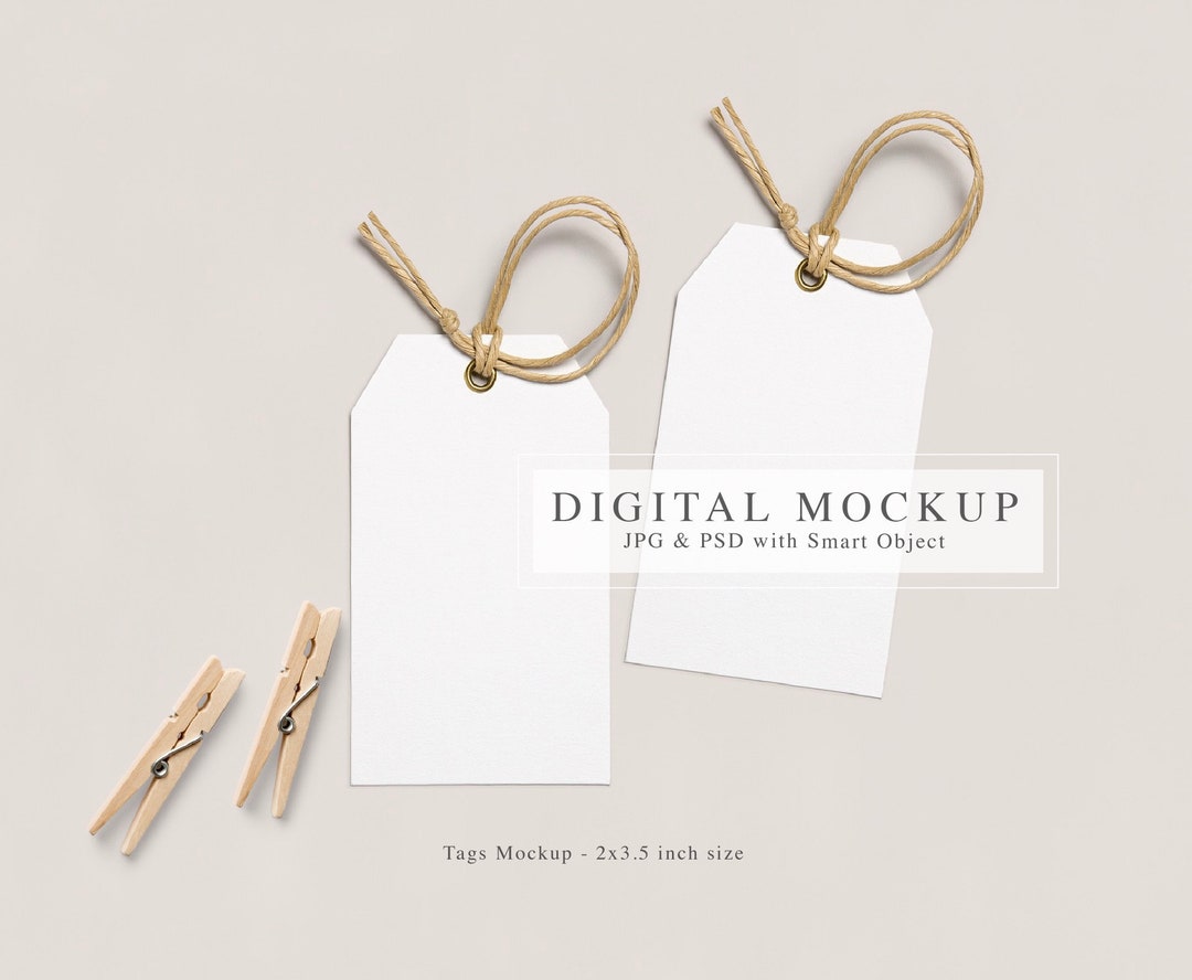 Tags Mock Up, Minimalist Gift Tags Mockup, 2x3.5 Thank You Tags Mockup ...
