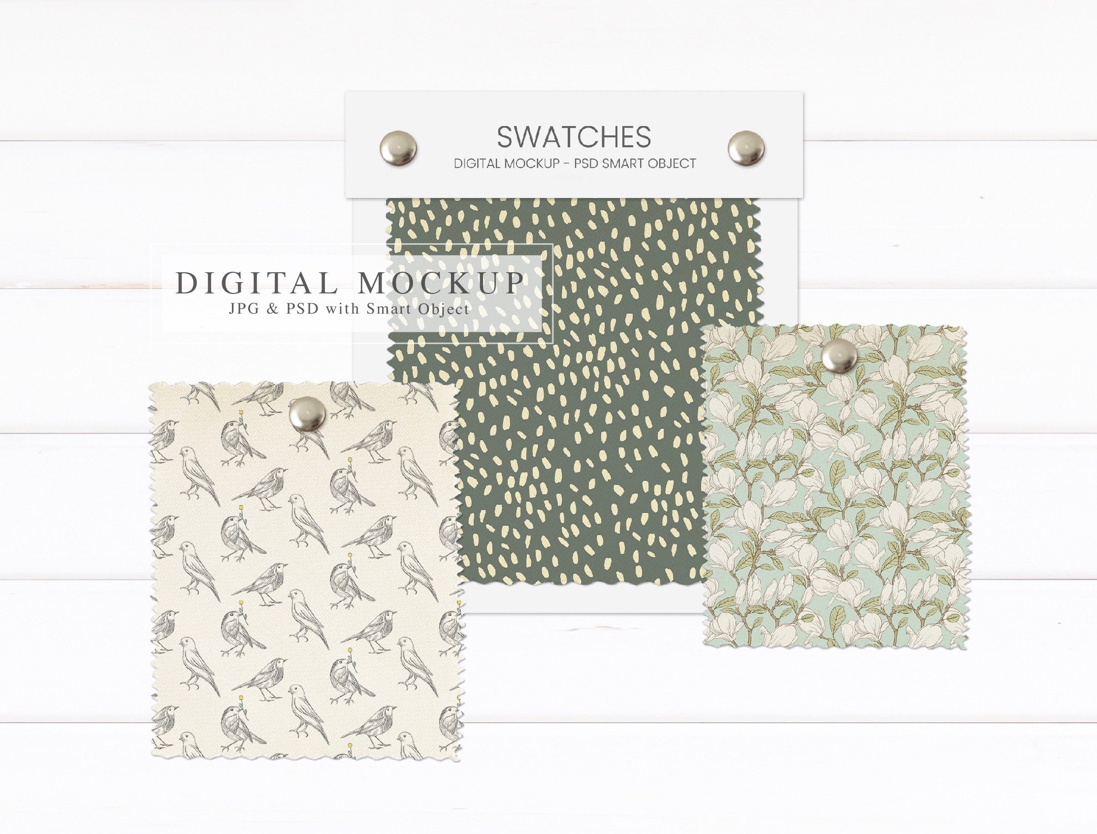 Fabric Swatches Mockup, PSD Smart Object, Textile Mood Board - Etsy