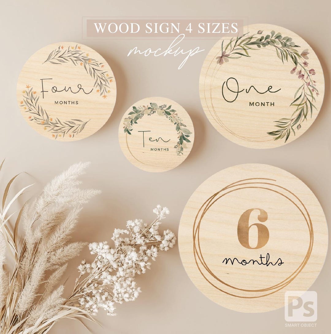 Versatile Wood Sign MOCKUP Set, Four Different Sizes Wood Sign Template ...