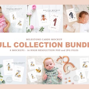 Milestone Card Mockup, PSD Smart Object Cards Mockup, Baby Mockup ...