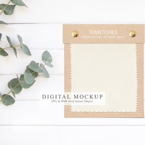 Fabric Swatches Mockup, PSD Smart Object, Fabric Pattern Samples Mockup ...