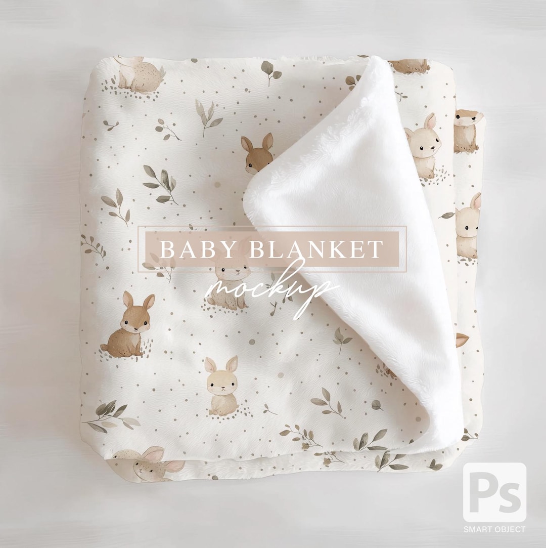 Folded Baby Blanket Mockup: Soft Fleece PSD Template - Etsy