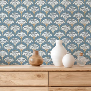 Retro Seashell Seamless Pattern, Seamless Mid Century Geometric Digital ...