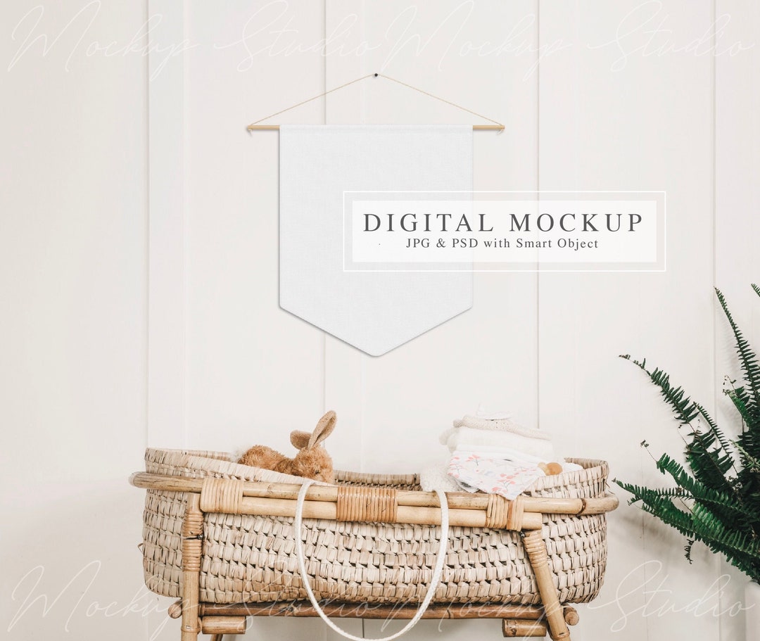 Kids Pennant Mockup, PSD Smart Object, Nursery Pennant Flag Mock Up ...