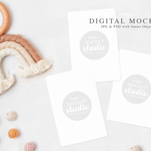 Baby Milestone Cards Mockup, Baby Mockup Boho, PSD Smart Object Cards ...