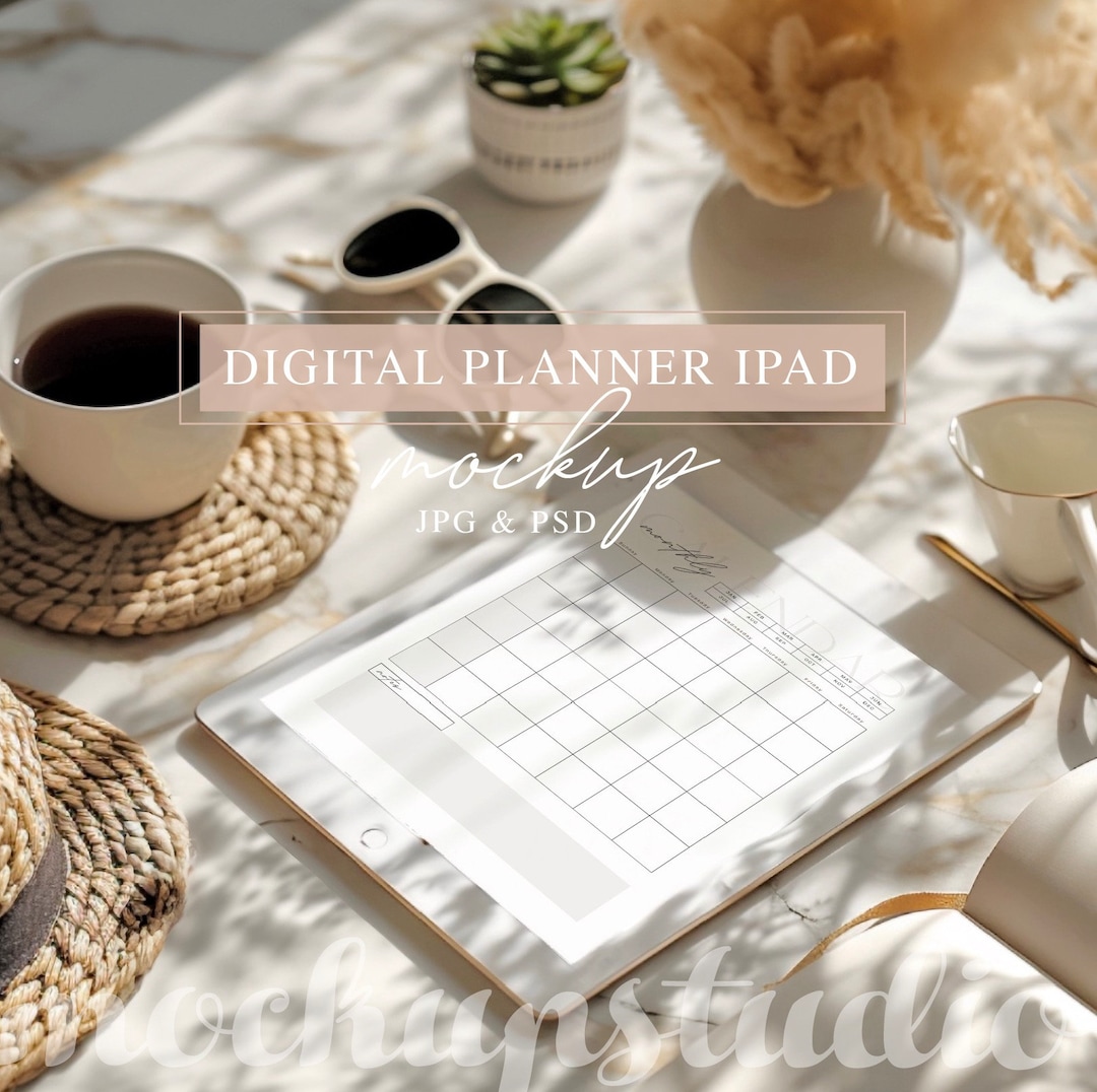 Mockup for Digital Planner Easthetic Ipad, Clear iPad Mockup, Digital ...