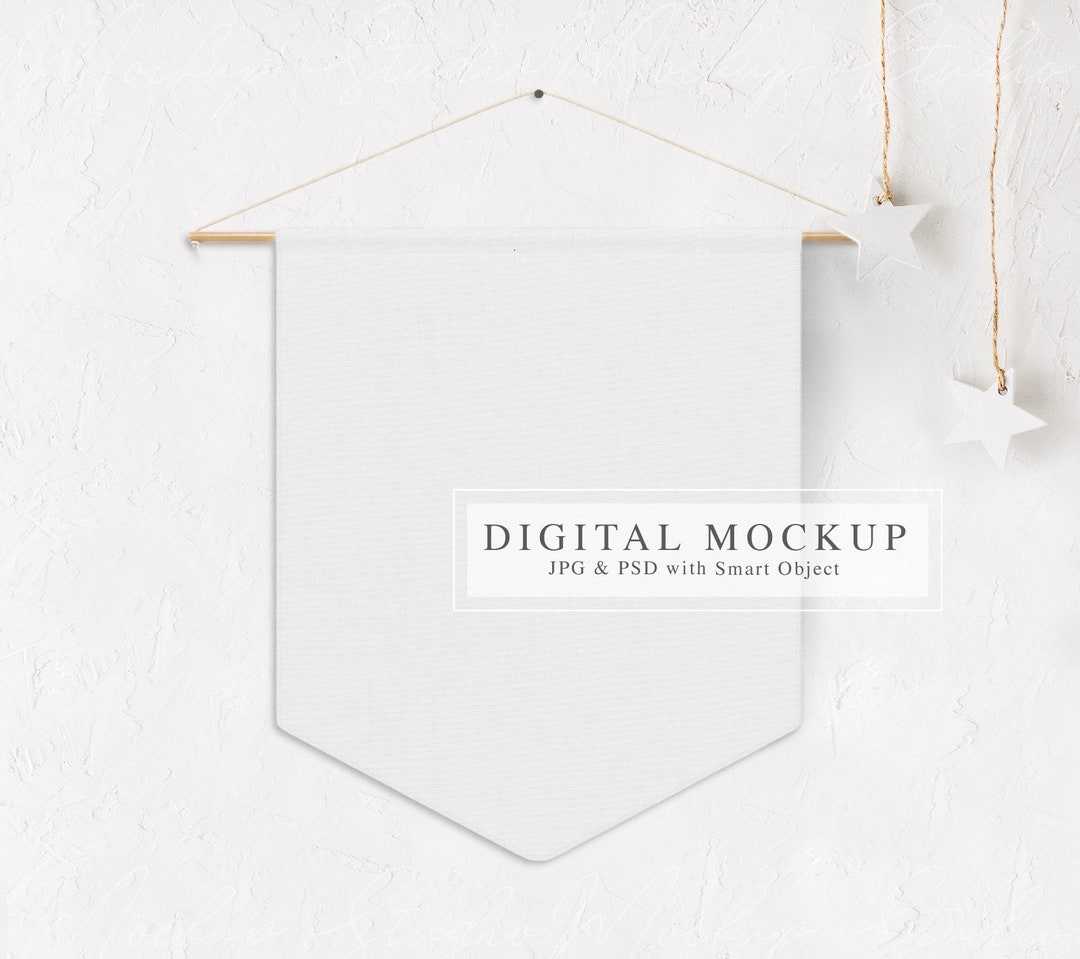 Kids Pennant Mockup, PSD Smart Object, Nursery Pennant Flag Mock Up ...