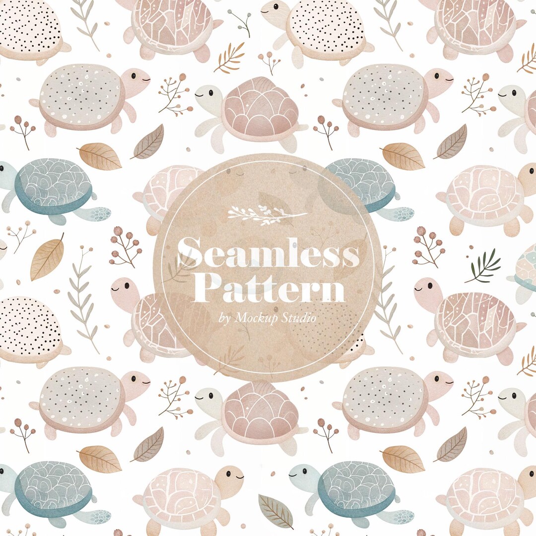 Seamless Cute Turtle Pattern for Baby Textile & Nursery Design, Turtles ...