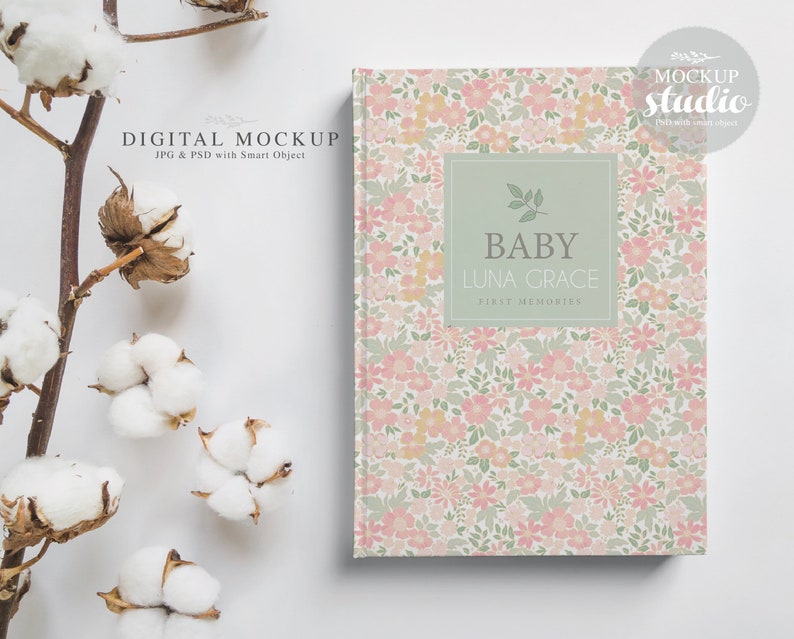 Book Cover Mock-up Journal Boho Template Notebook Mockup - Etsy