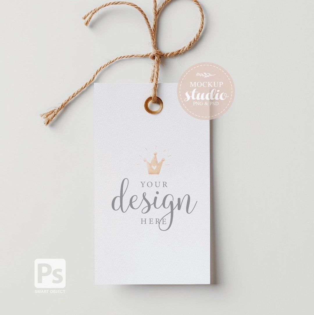 Clear Tag Mockup, Tag Template PSD Smart Object, Digital Tag Design ...