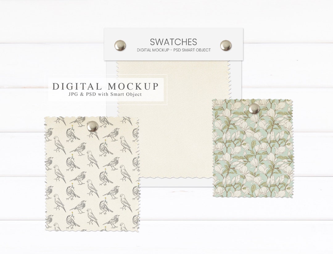 Fabric Swatches Mockup, PSD Smart Object, Textile Mood Board - Etsy