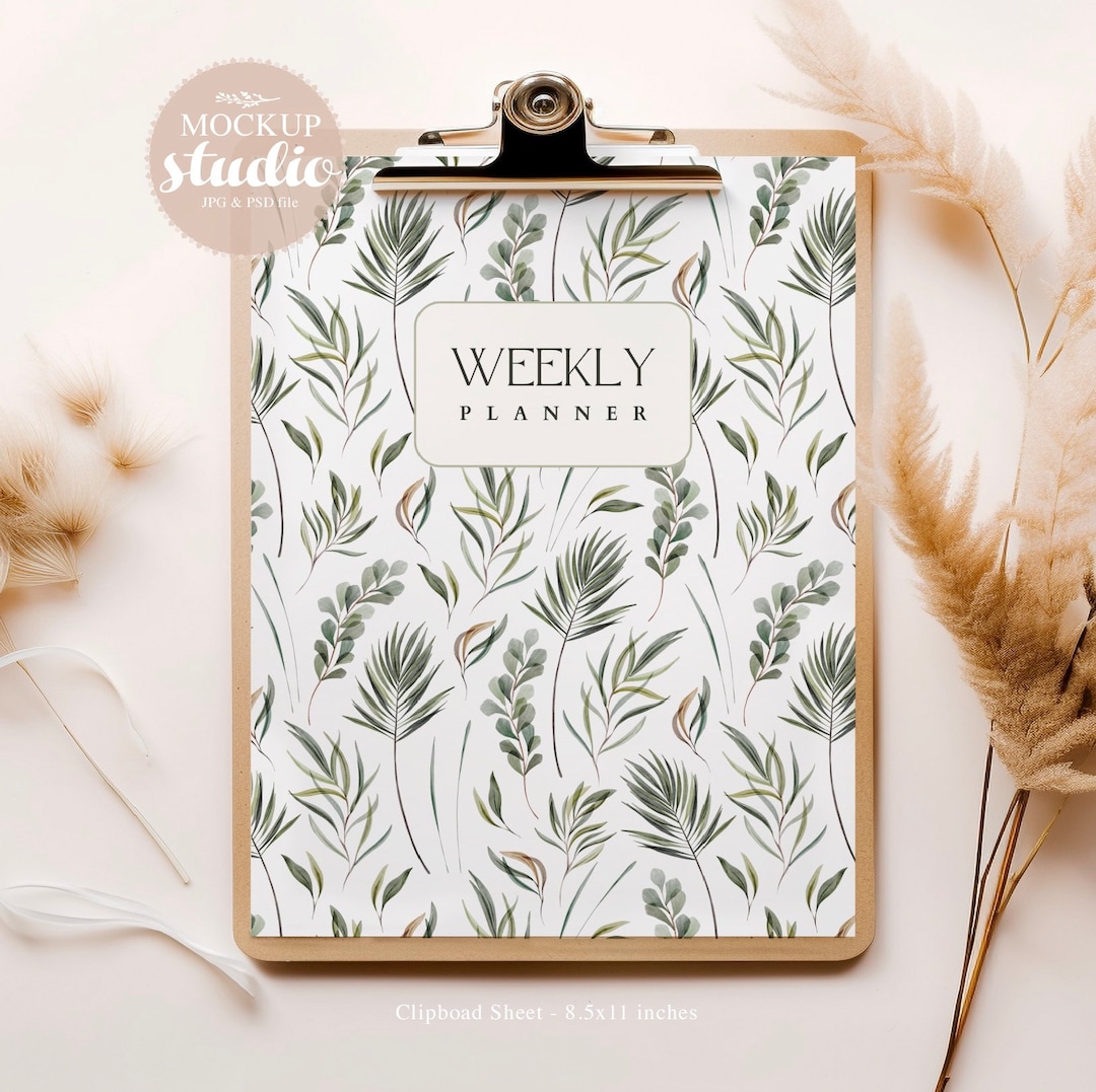 Planner Sheet Mockup, Boho Clipboard Notepad Mockup, Styled Mockup ...