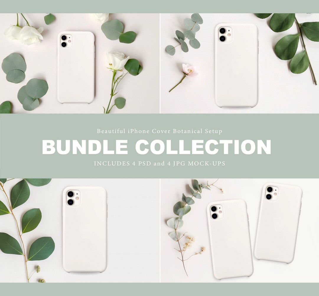 Quattro iPhone Cover Mockup Bundle, Beautiful iPhone Case Bundle ...