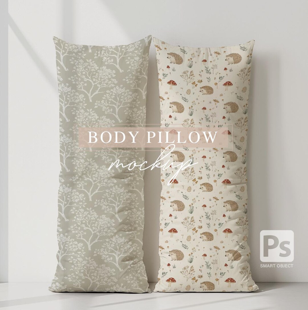 Cozy Body Pillow Mockup, High-resolution PSD Digital Download, Bedroom ...