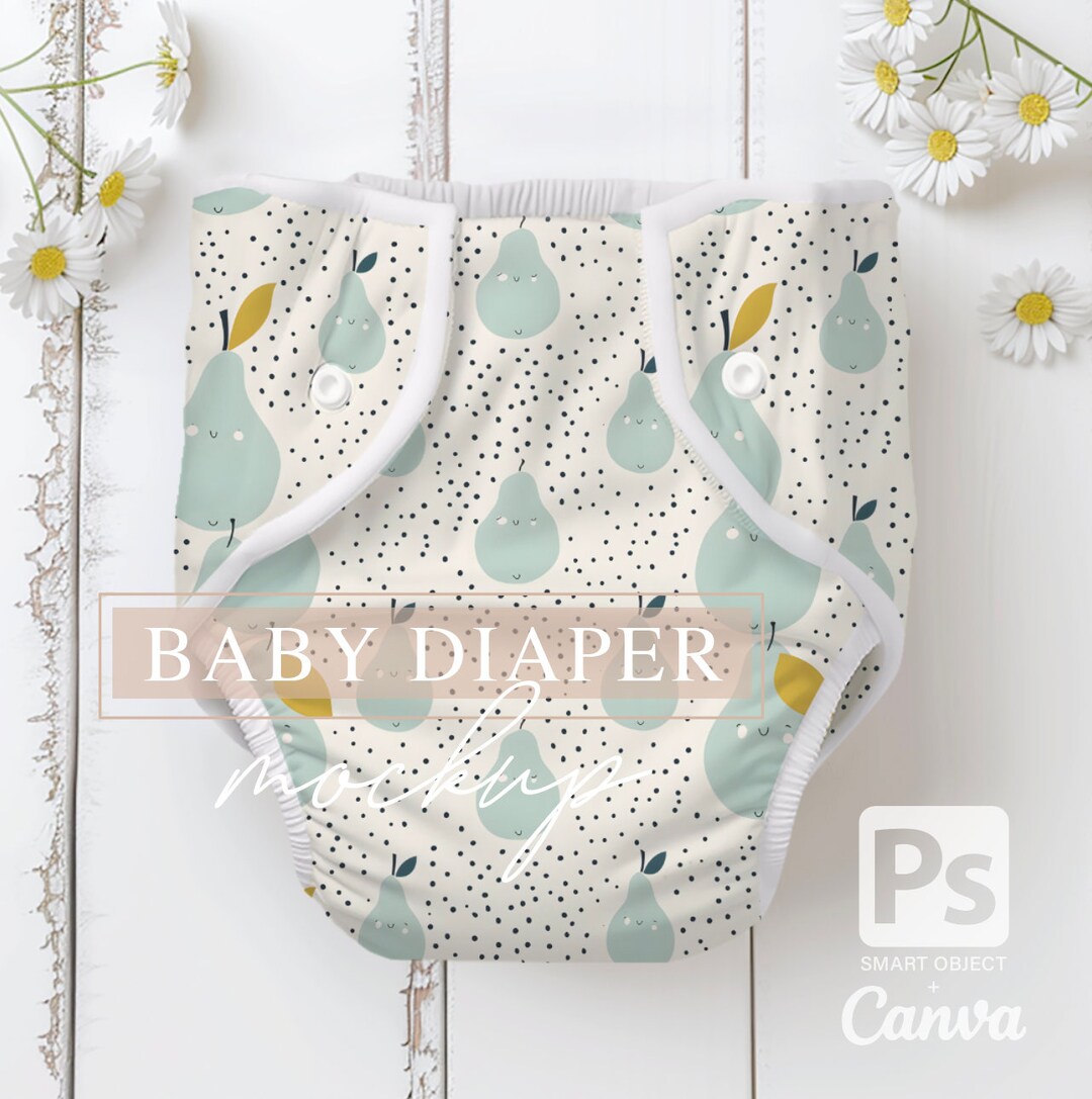 Baby Diaper PSD Mockup, Baby Nappy Mock-up Perfect for Pattern ...
