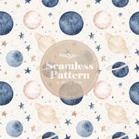 Space Ten, Count Along, Astronaut, up in Space, Rocket, Seamless Fabric ...