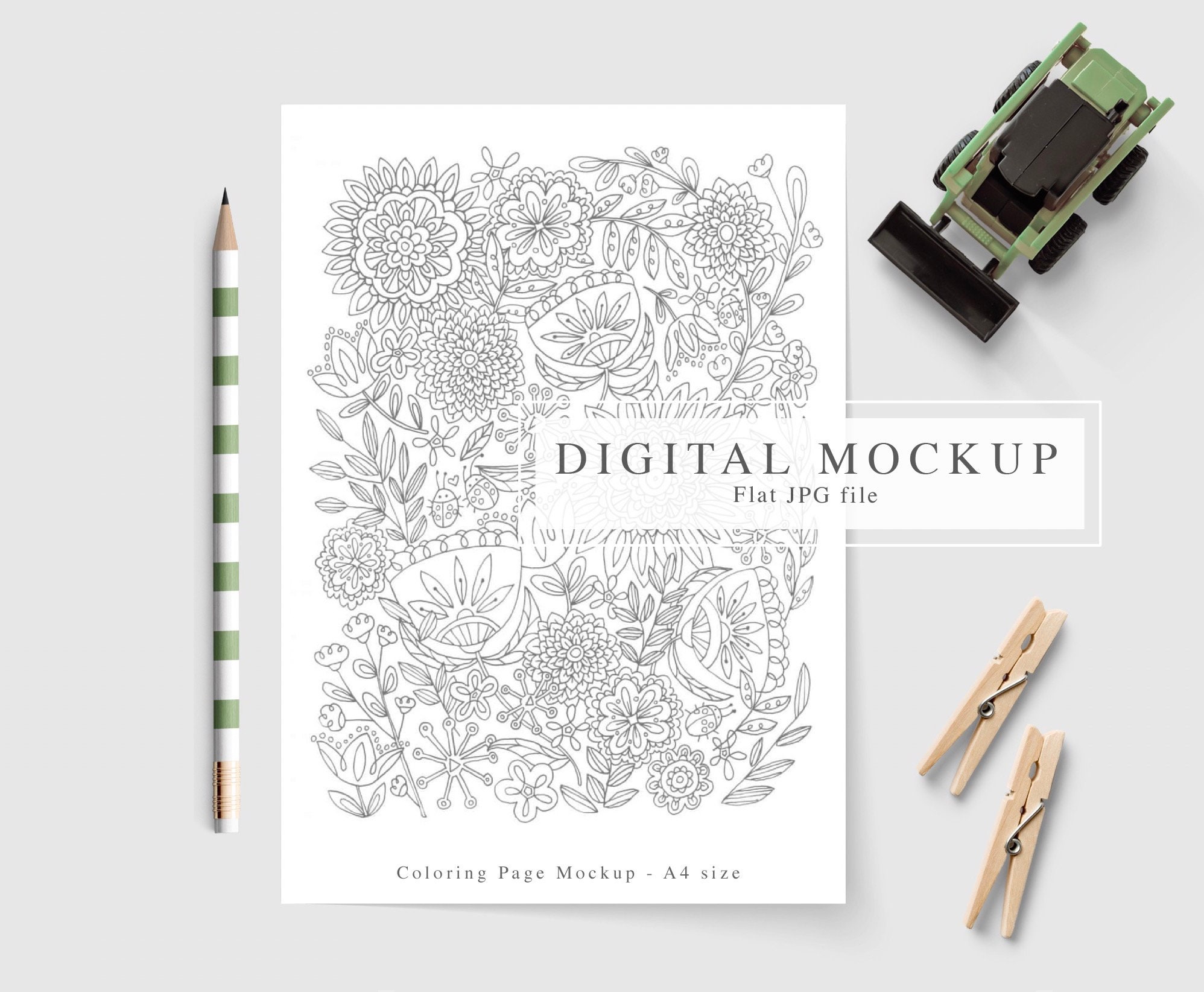 Coloring Page Mock-up Kids Pages Mockup A4 Page Mock-up - Etsy Australia