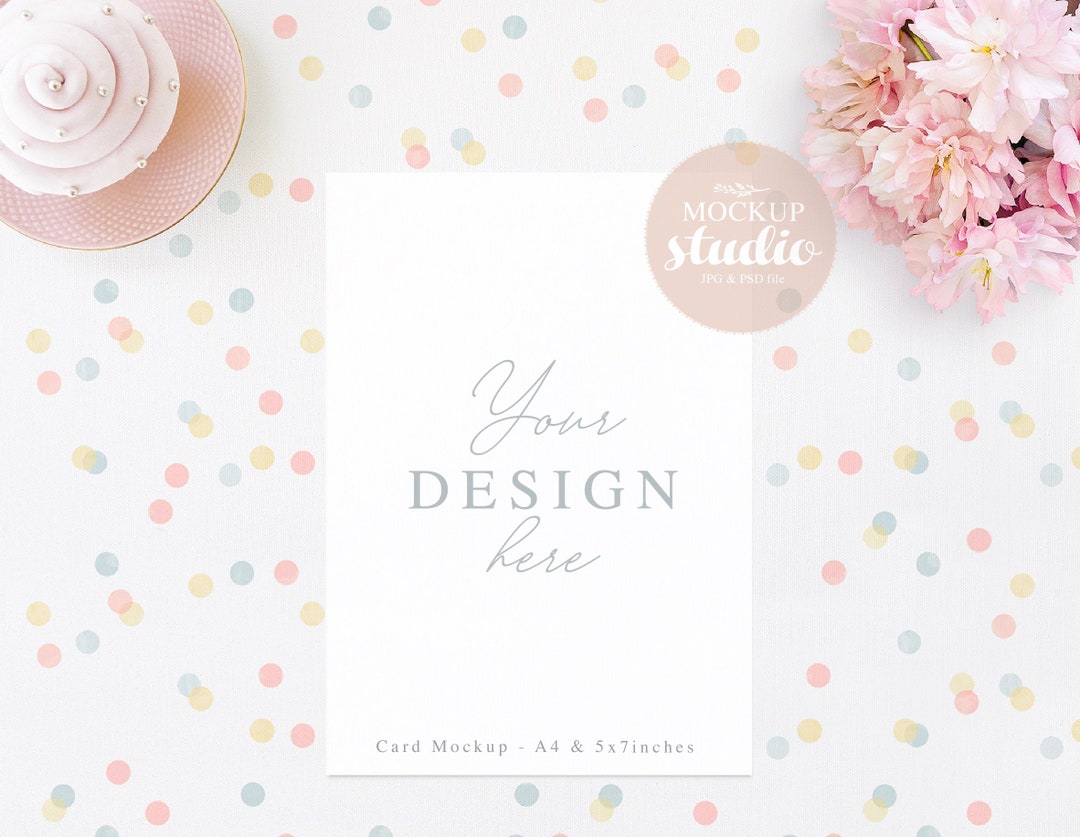 Party Invite Mock Up, 5x7 Card Mock Up, Greeting Card Mockup, Party ...