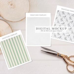 Fabric Sample Mockup, Textile Swatches Mockup, PSD Smart Object, Fabric ...
