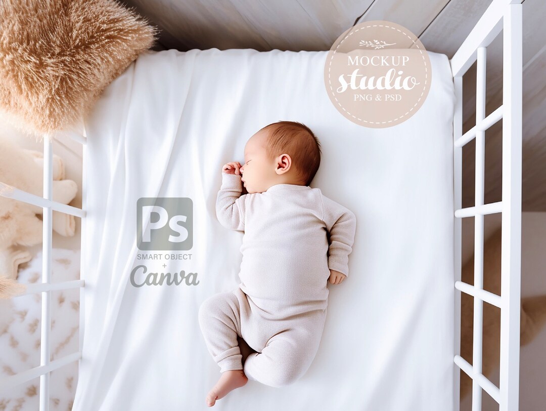 Baby Crib Sheet Mockup, Neutral Gender Crib Sheet Mockup, Blank Baby ...