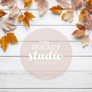 Cream Tones Autumn Leaves Mockup, Fall Stock Photo Minimalist, Fall ...