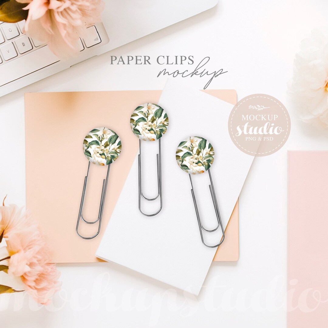 Paper Clips Mockup, PSD Smart Object, Stationery Branding Digital ...