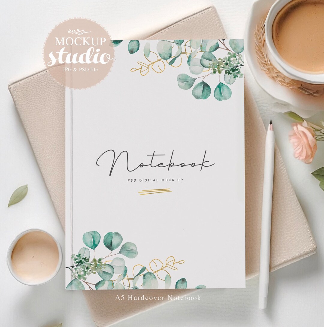 Feminine A5 Hardback Notebook Mockup, PSD File - Etsy
